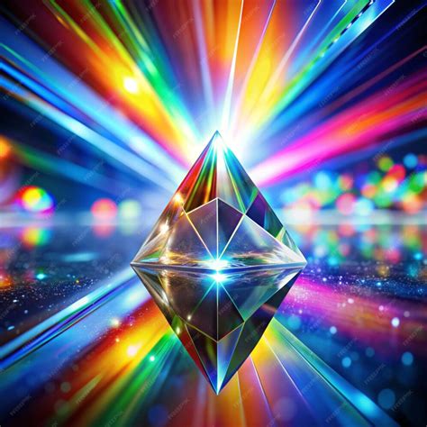 Abstract Prism Light Reflection With Rainbow Flare Backgroundcrystal