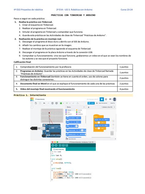 Prácticas Arduino Y Tinkercad 1a6 2324 Pdf
