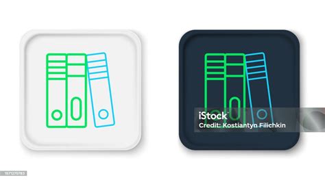 흰색 배경에서 격리된 용지 및 문서 아이콘이 있는 줄 사무실 폴더입니다 사무실 바인더 아카이브 폴더 기호입니다 다채로운 개요