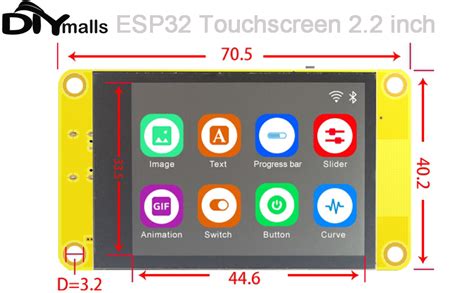 Diymalls 2 2 Inch Esp32 Display Esp32 2432s022c Capacitive Touchscreen