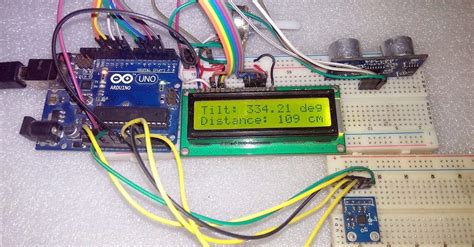 Arduino Tilt Angle Distance Meter With ADXL HC SR