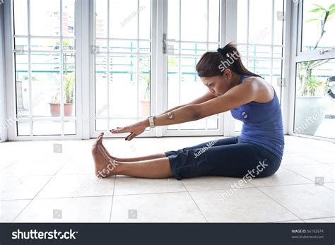 Fitness Woman Doing Her Hamstring Stretch Stock Photo Shutterstock