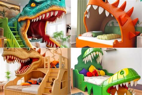 ۳۲ مدل از خاص ترین و کیوت ترین تخت خواب های طرح دایناسور کودکانه ماگرتا