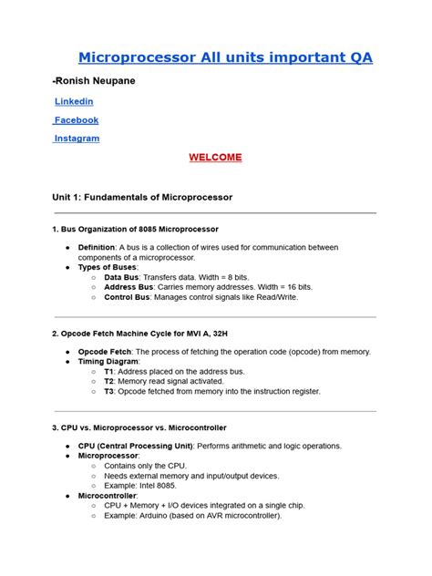 microprocessor important questions pdf computer data storage
