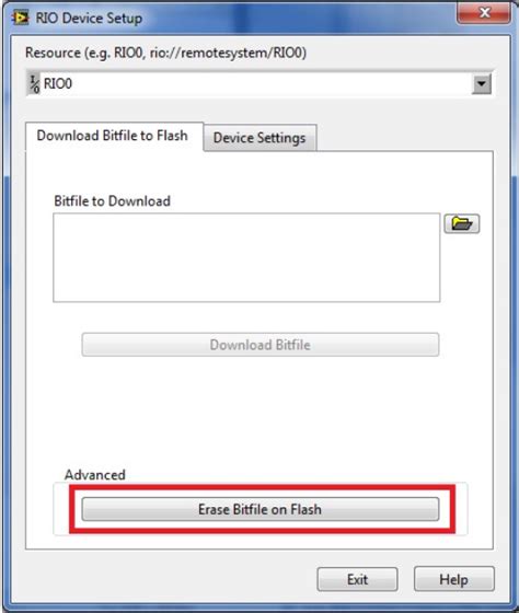 How Do I Erase My Fpgas Flash Memory Ni