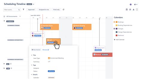 Environment Scheduling Timeline