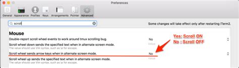 Turn Onoff Iterms Vim Scroll Setting Not Use Vimrc Designetworken
