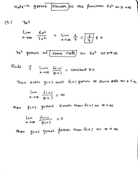 [solved] determine if the following functions grow faster slower or