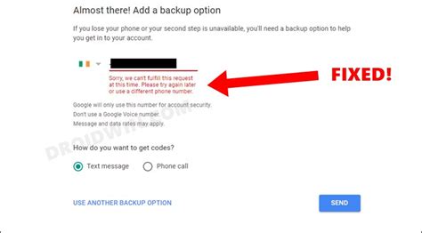 Cannot Set Up Google Step Verification Using Phone Number Fixed