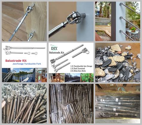 Jaw Swage Terminal Turnbuckle Cable Railing Tensioner Wire Balustrade Jaw Swage Bottlescrew