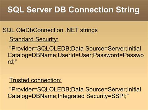 Ole Db Vs Odbc Ppt