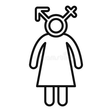 Gender Identity Icon Outline Vector Female Diversity Stock Vector