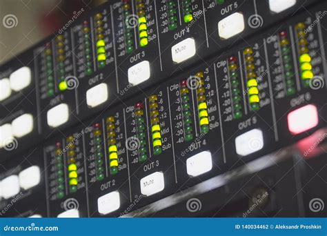 The Volume Indicator On Amplifier Panel Stock Photo Image Of Graph Broadcasting