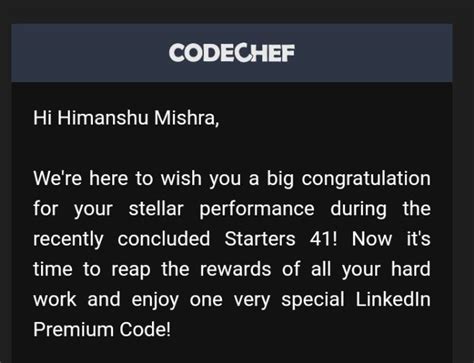 Himanshu Mishra On Linkedin Codechef Linkedin Linkedinpremium