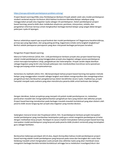 project based learning pdf