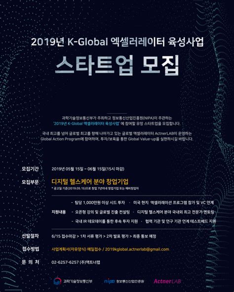 액트너랩 ‘2019년 K Global 육성사업 스타트업 모집 바이오스펙테이터