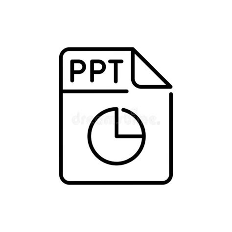 Ppt File Color Line Icon Format And Extension Of Documents Stock