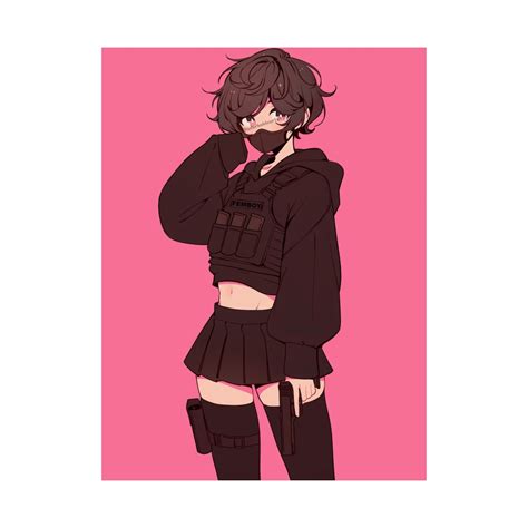 Tactical Femboy Matte Vertical Art Print Etsy
