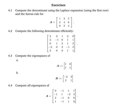 solved exercises 4 1 compute the determinant using the