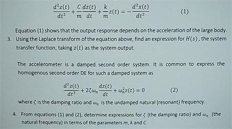 Solved Consider The Accelerometer Shown Below Mass