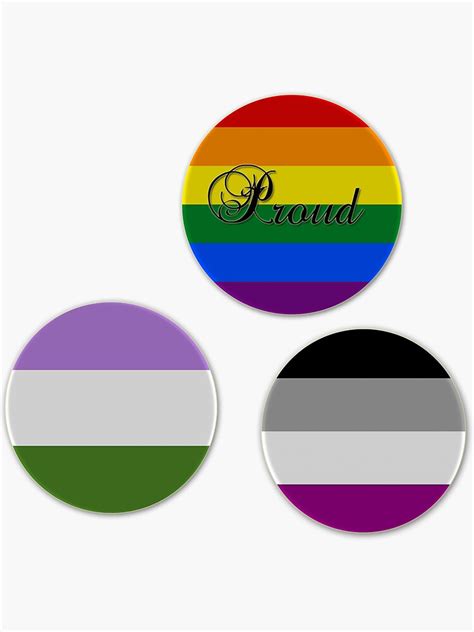 Non Binary Asexual Buttons Sticker By Caliel Redbubble