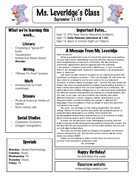 Newsletter Week 1 Pdf Behavior Modification Communication