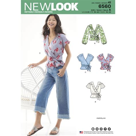 New Look New Look Pattern 6560 Misses Wrap Tops