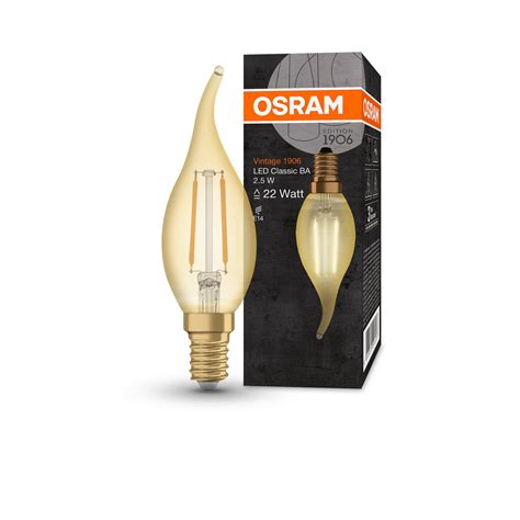Vintage Elegance Osram Led W E Gold Bent Tip Candle Bulb Heathfield Led