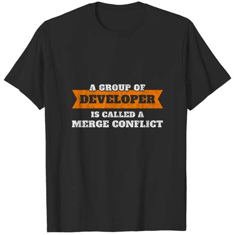 developer programmer merge conflict t shirt sold by unconcerned