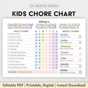 Chore Chart Etsy