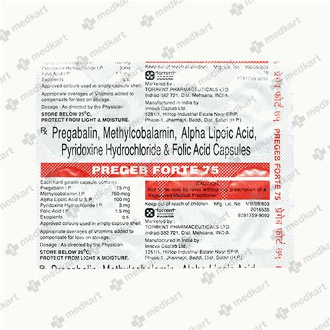 Pregaba Forte Capsule 10s Price Composition And Generic Alternatives Medkart