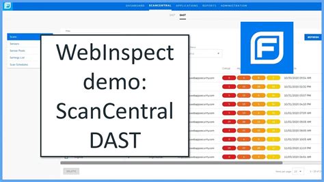 Scancentral Dast With Fortify Webinspect Youtube