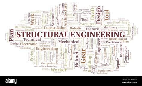 Structural Engineering Typography Word Cloud Create With Text Only