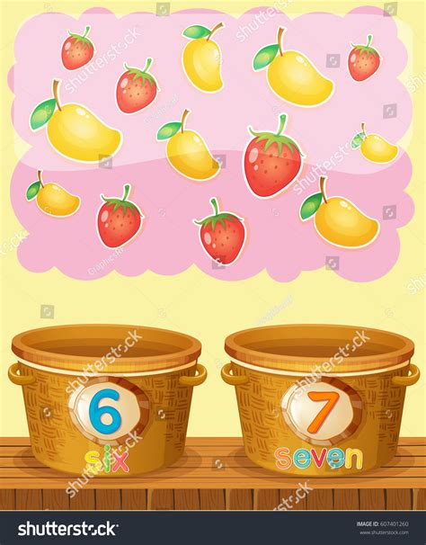 Counting Numbers Six Seven Illustration Stock Vector Royalty Free 607401260 Shutterstock