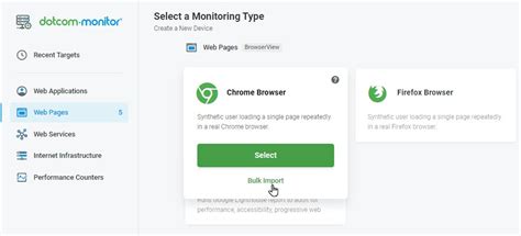 bulk import web page monitoring s and ping icmp devices