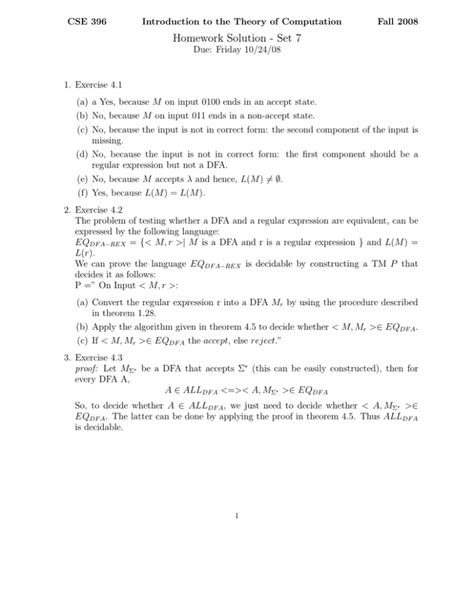 Homework Solution Set 7