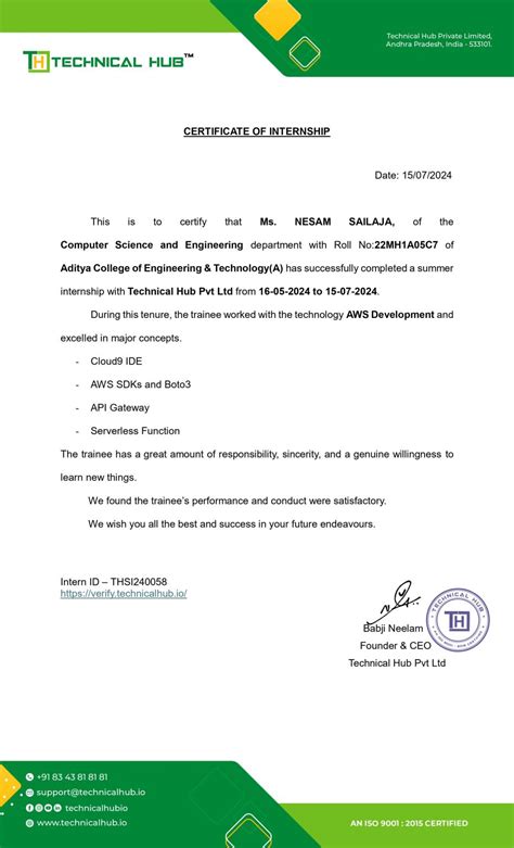 sailaja nesam on linkedin aws cloudcomputing internship