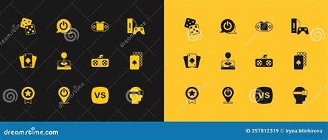 Set Game Console With Joystick Power Button Controller Or Vs Versus Battle Joystick For