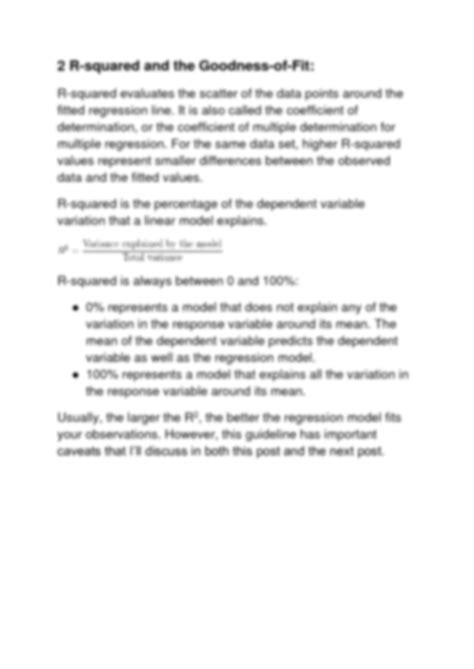 Solution How To Interpret R Squared In Regression Analysis Studypool