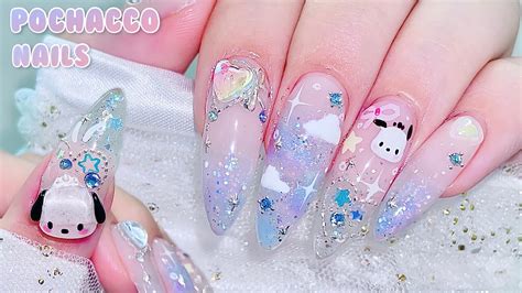Sub 구름 둥둥 포차코네일☁️ 포차코 쉽게 그리는 방법💅🏻 산리오네일 네일팁연장 네일아트 셀프네일 네일asmr Youtube