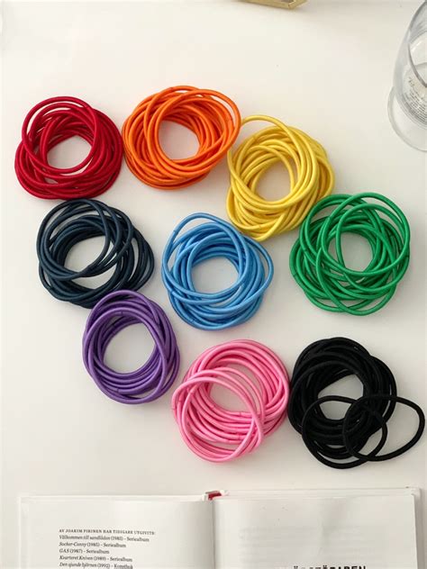 국내생산 레인보우 기본 머리끈 고무줄 헤어끈세트