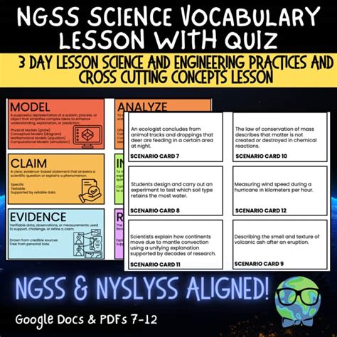 Ngss Science Sep And Ccc Vocabulary Lesson By Notasciencenerd Tpt