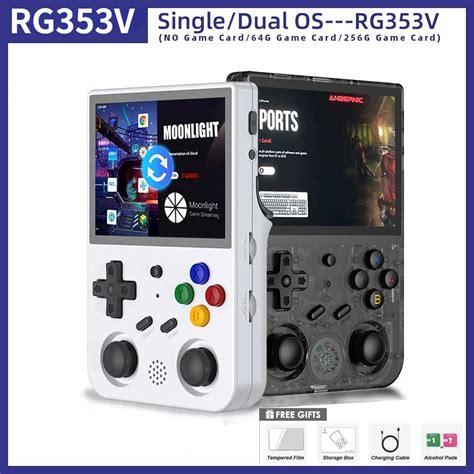 Портативные игровые консоли RG353V RG353VS 64/128/256 ГБ с сенсорным ...