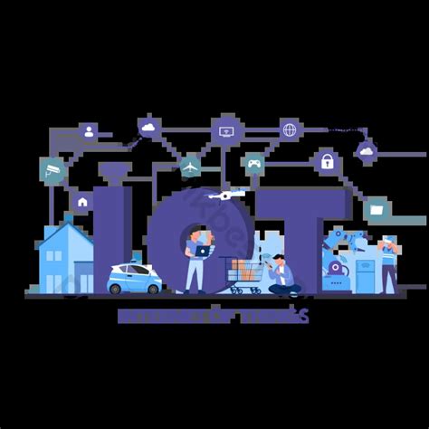 사물 인터넷 Iot 산업 및 거주자의 네트워크에서 스마트 연결 및 제어 장치 일러스트 Png Eps 무료 다운로드 Pikbest