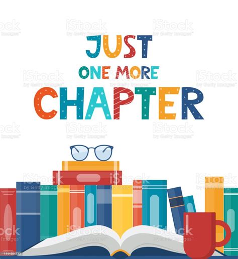 한 장 더 영감을주는 동기 부여 인용문 귀여운 편지 책 독서 밈과 책과 선반 포스터 배너 인쇄 어린이 방 장식을위한 문구 벡터 일러스트레이션 0명에 대한 스톡 벡터 아트 및