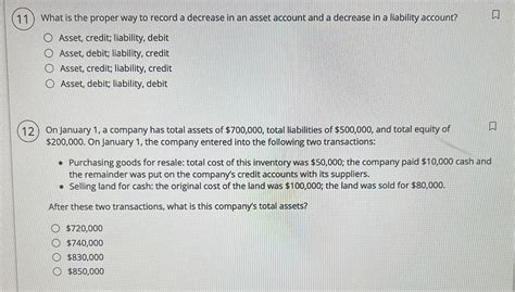 Solved 1 What Is The Proper Way To Record A Decrease In An
