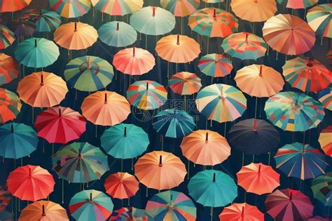 雨伞上的图案和颜色插画图片下载 正版图片600278960 摄图网