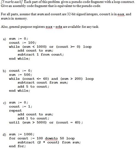 Solved 5 Marks Each Each Part Of This Problem Gives A