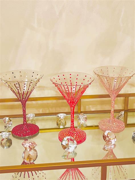 Diamond Martini Glasses Bling Martini Glasses Valentines Day T