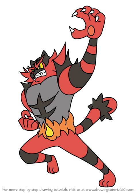 How To Draw Incineroar From Pokemon Sun And Moon Pokémon Sun And Moon
